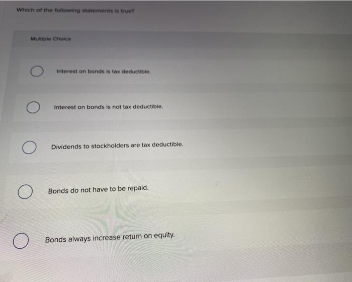 Solved Which of the following statements is true Multiple | Chegg.com