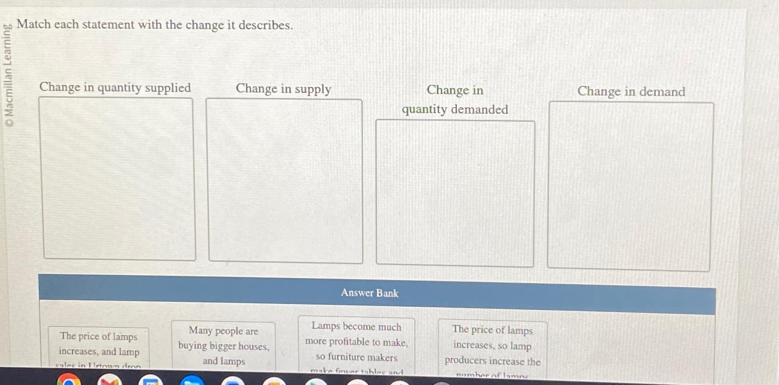Solved of Match each statement with the change it | Chegg.com