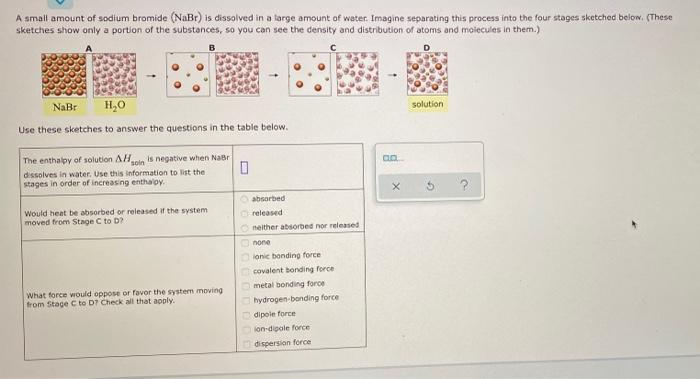Solved A small amount of sodium bromide (NaBr) is dissolved | Chegg.com