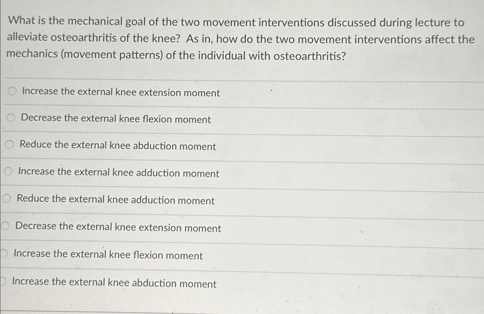 Solved What is the mechanical goal of the two movement | Chegg.com