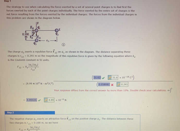 Solved Tutorial Exercise Three point charges are arranged as | Chegg.com