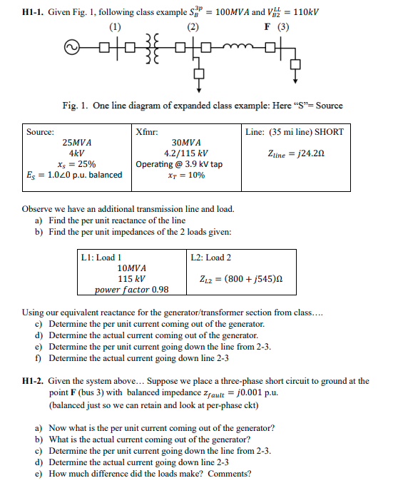 H1-1. ﻿Given Fig. 1, ﻿following class example \( | Chegg.com