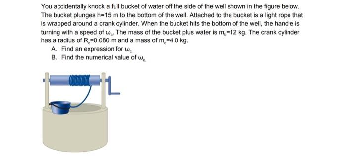 Solved You accidentally knock a full bucket of water off the | Chegg.com