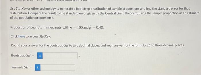 Solved a Use StatKey or other technology to generate a | Chegg.com