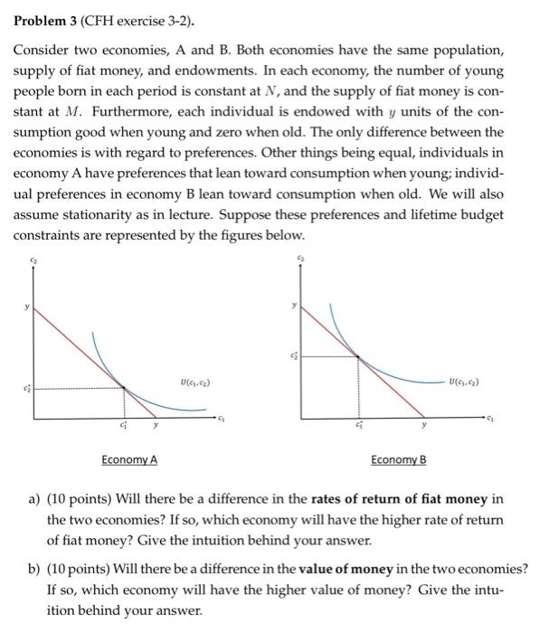 Solved Problem 3 (CFH exercise 3-2). Consider two economies, | Chegg.com