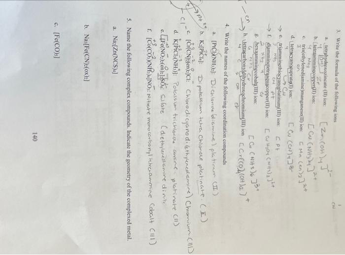 Solved 3. Write the formula of the following toen a. | Chegg.com