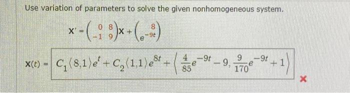 Use variation of parameters to solve the given | Chegg.com