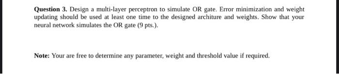 Question 1. Consider the RBFNN example solved for XOR | Chegg.com