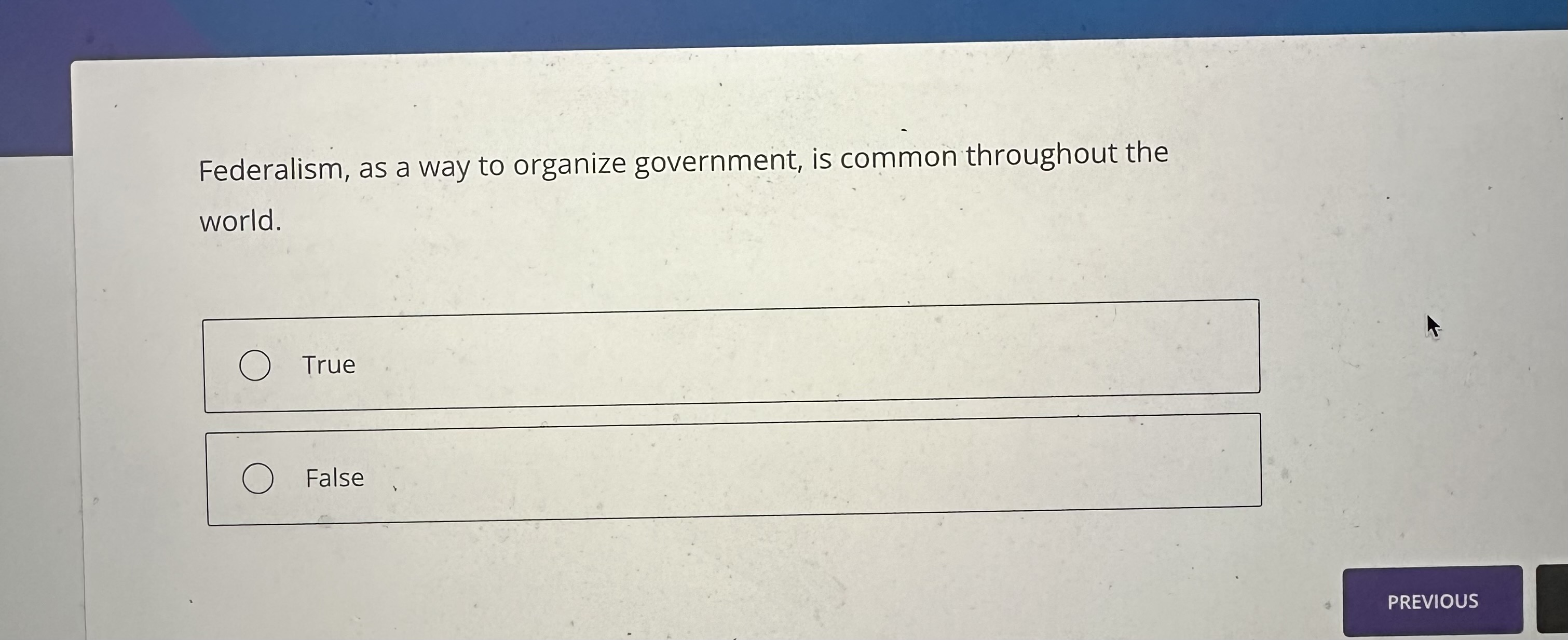 Solved Federalism, as a way to organize government, is | Chegg.com