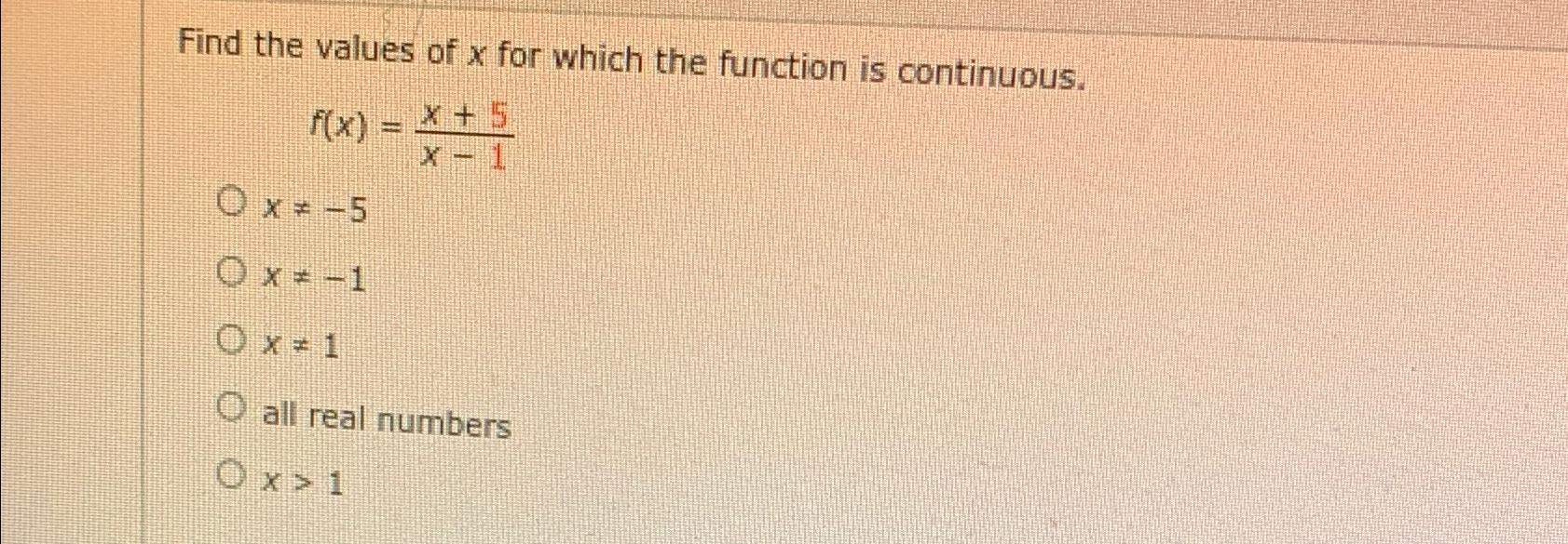 Solved Find the values of x ﻿for which the function is | Chegg.com