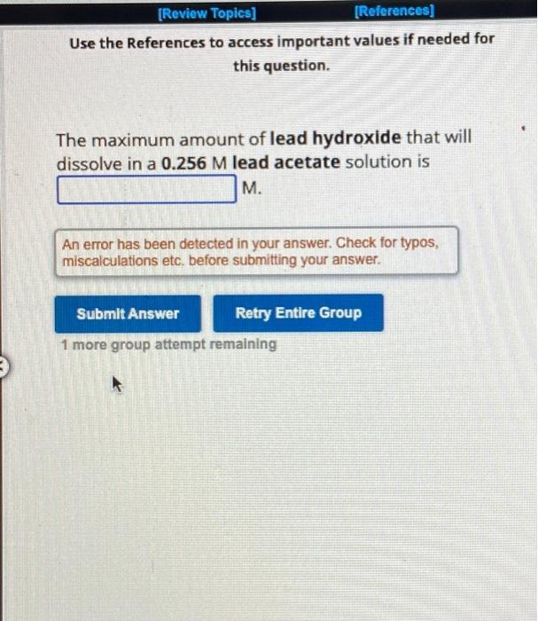 Solved [Review Topics] [References] Use the References to | Chegg.com
