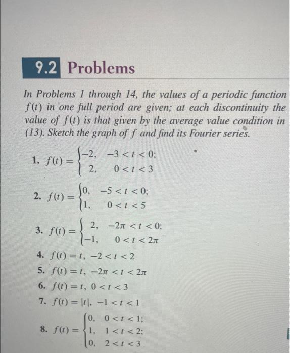 Solved In Problems 1 through 14, the values of a periodic | Chegg.com