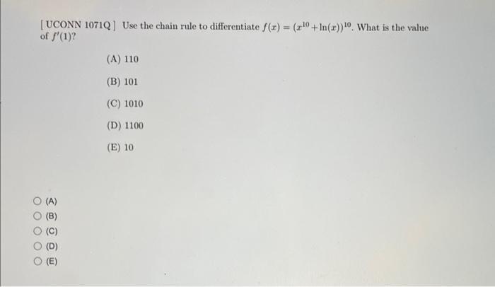 Solved [UCONN 1071Q] Use the chain rule to differentiate | Chegg.com