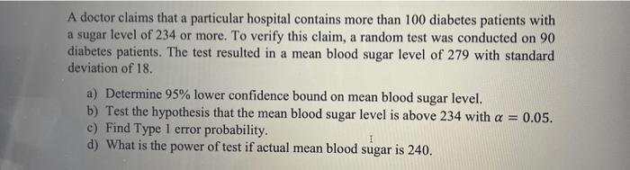 Solved A doctor claims that a particular hospital contains | Chegg.com