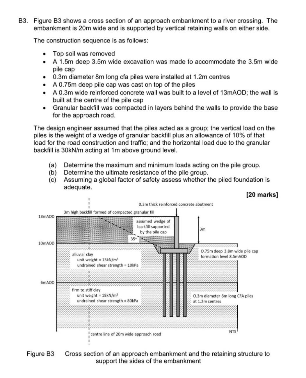 Solved B3. Figure B3 shows a cross section of an approach | Chegg.com