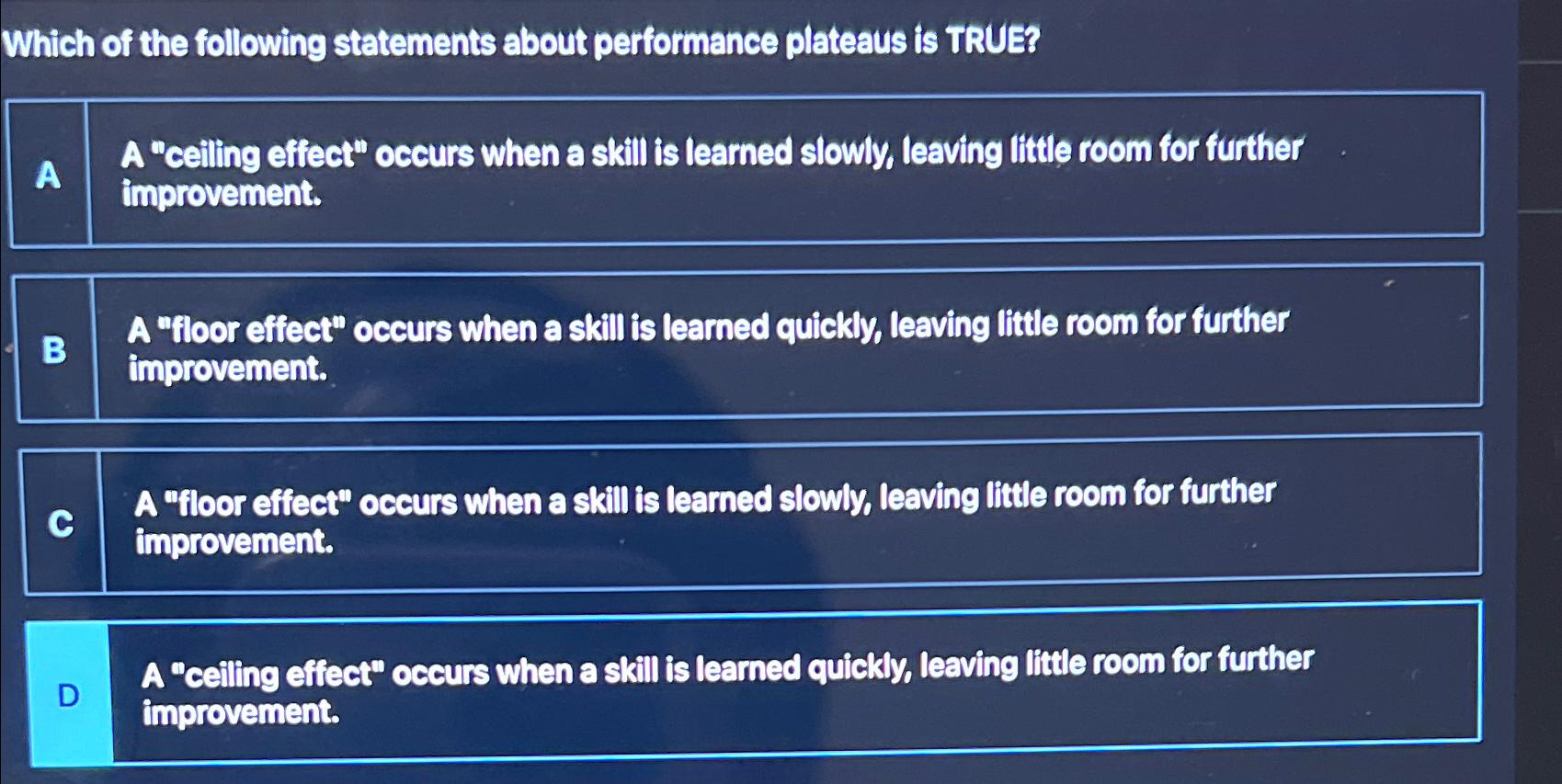 Solved Which of the following statements about performance | Chegg.com