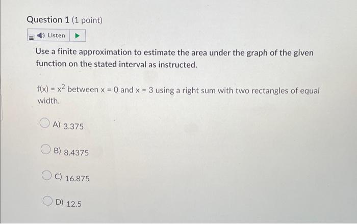 Solved Use a finite approximation to estimate the area under | Chegg.com