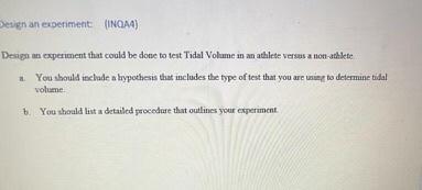 Solved Dengan an experiment that could be done to test Tidal | Chegg.com