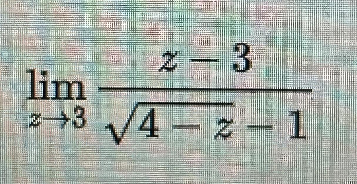 Solved limz→3z-34-z2-1 | Chegg.com