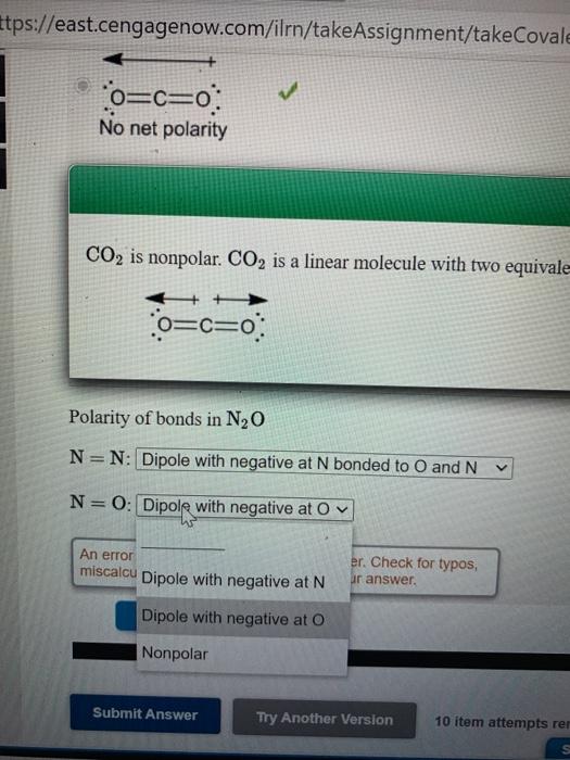 Solved No net polarity CO2 is nonpolar. CO2 is a linear | Chegg.com