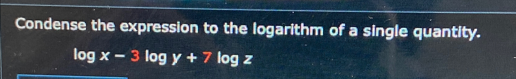 Solved Condense the expression to the logarithm of a single | Chegg.com