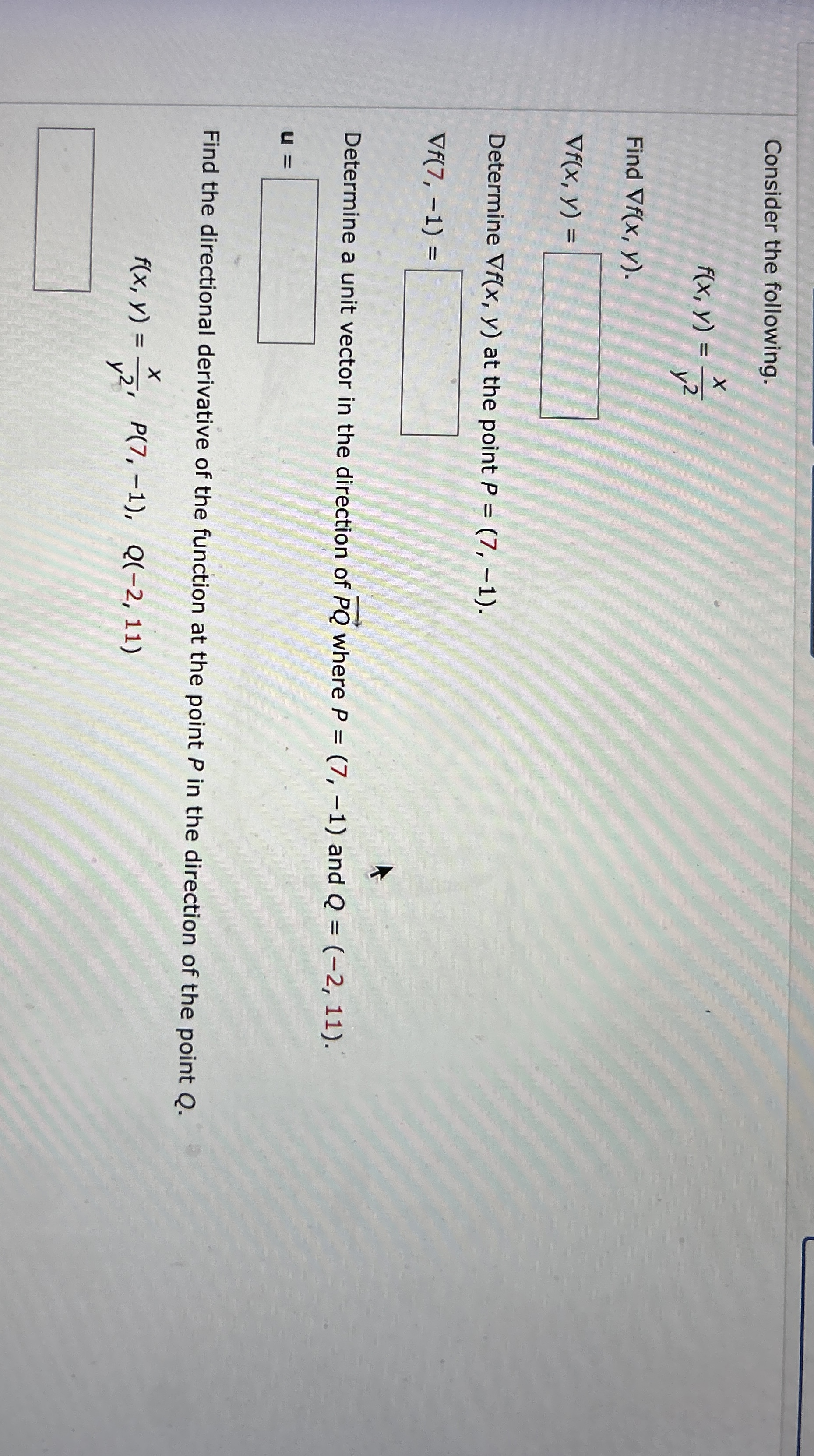 Solved Consider the following.f(x,y)=xy2Find | Chegg.com