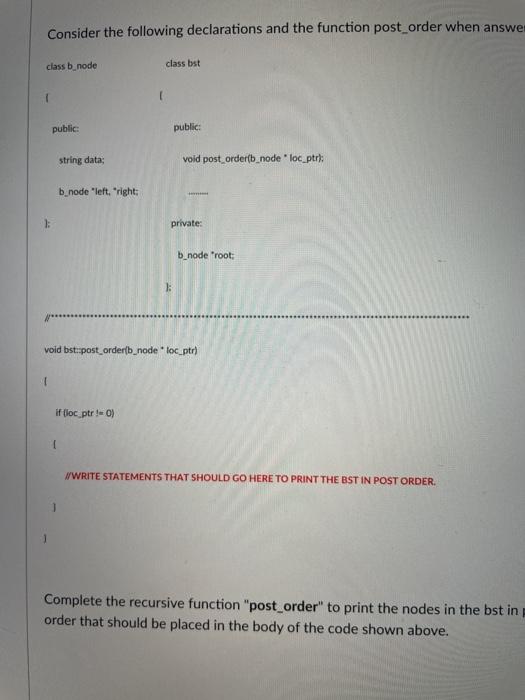 Solved Consider The Following Declarations And The Function