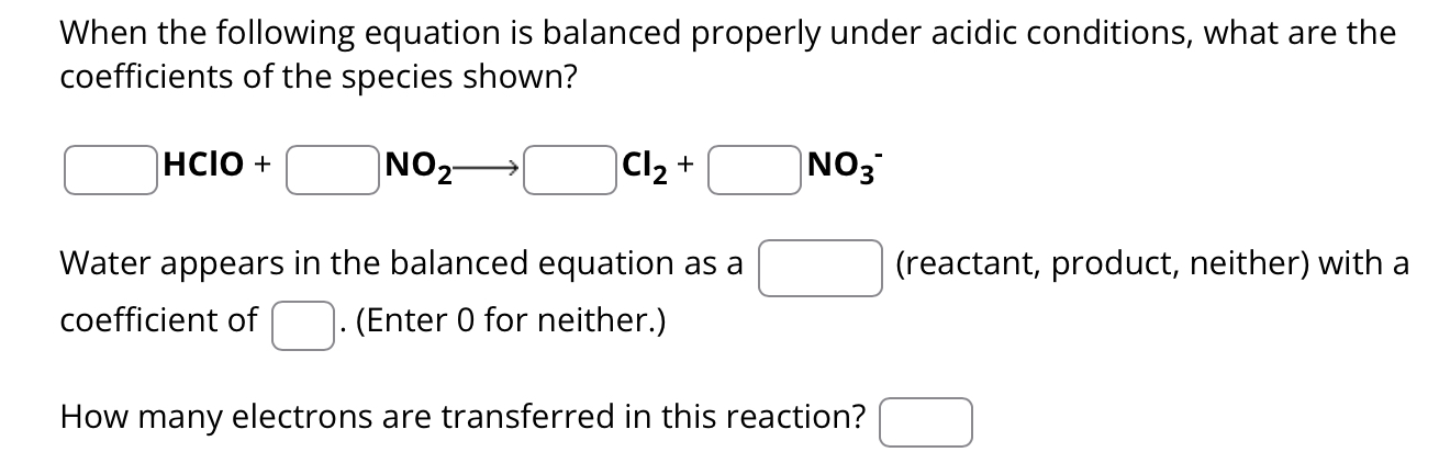 Solved When the following equation is balanced properly | Chegg.com
