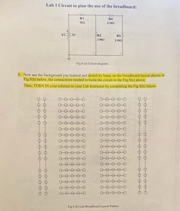 Solved Lab 1 Circuit to plan the use of the breadboard: w R1 | Chegg.com