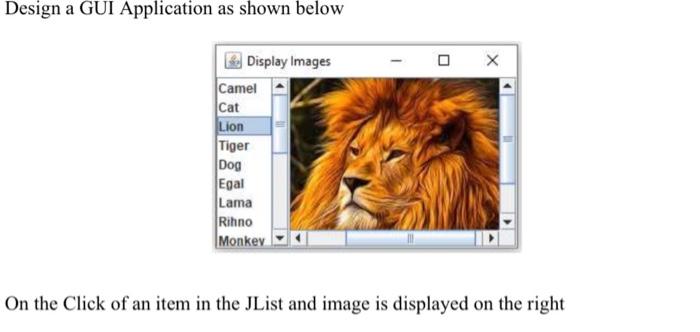 Solved Design a GUI Application as shown below On the Click | Chegg.com