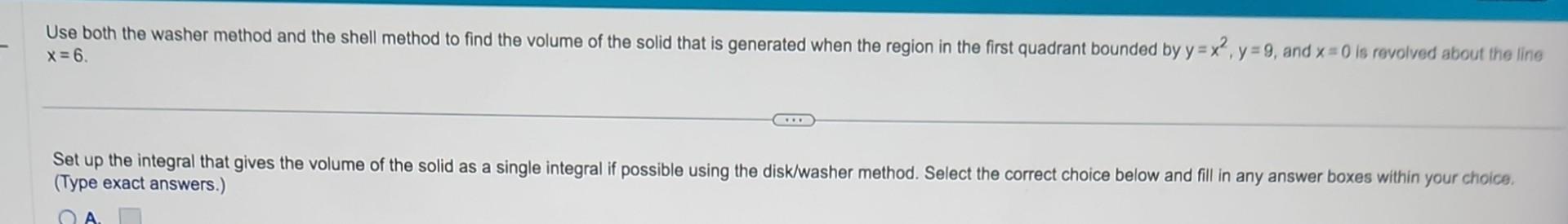 Solved Use both the washer method and the shell method to | Chegg.com