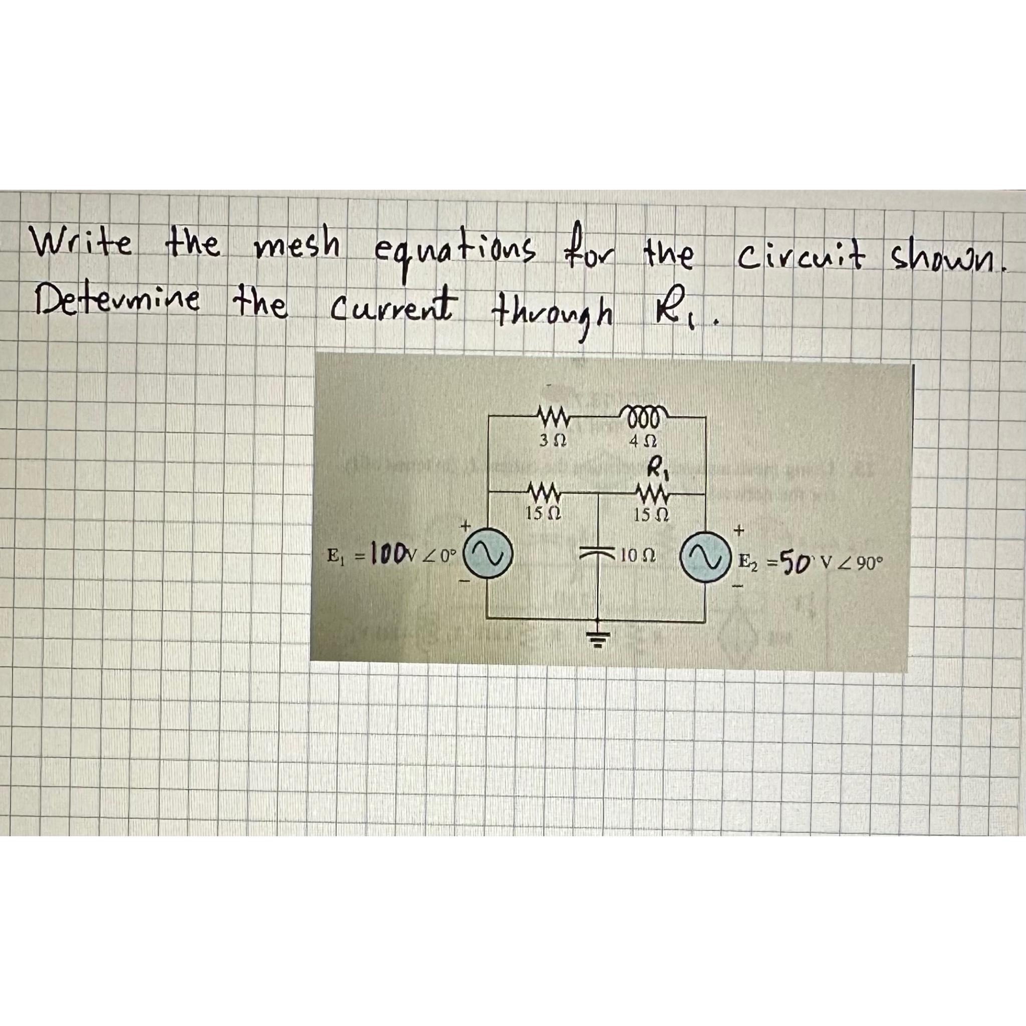 Solved Write the mesh equations for the circuit shown. | Chegg.com
