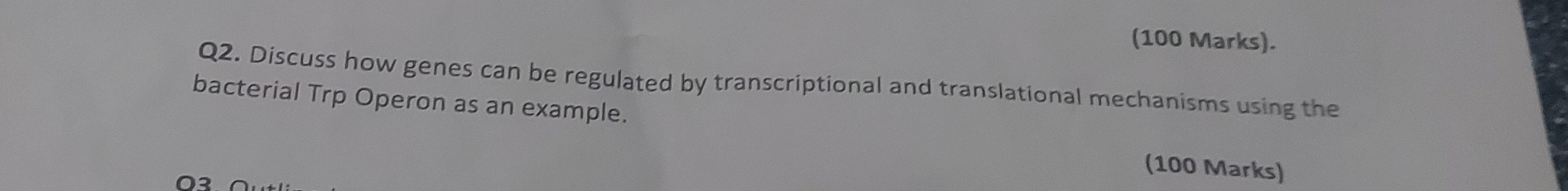 Solved (100 ﻿Marks).Q2. ﻿Discuss how genes can be regulated | Chegg.com