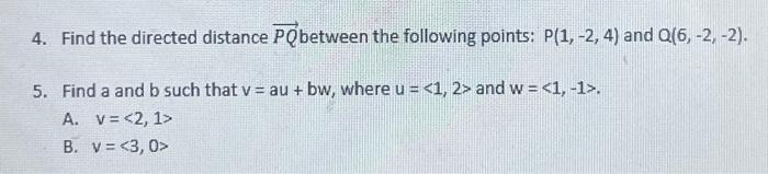 Solved 4. Find the directed distance PQ between the | Chegg.com