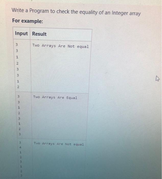 Solved Write a Program to check the enuality of an Integer | Chegg.com