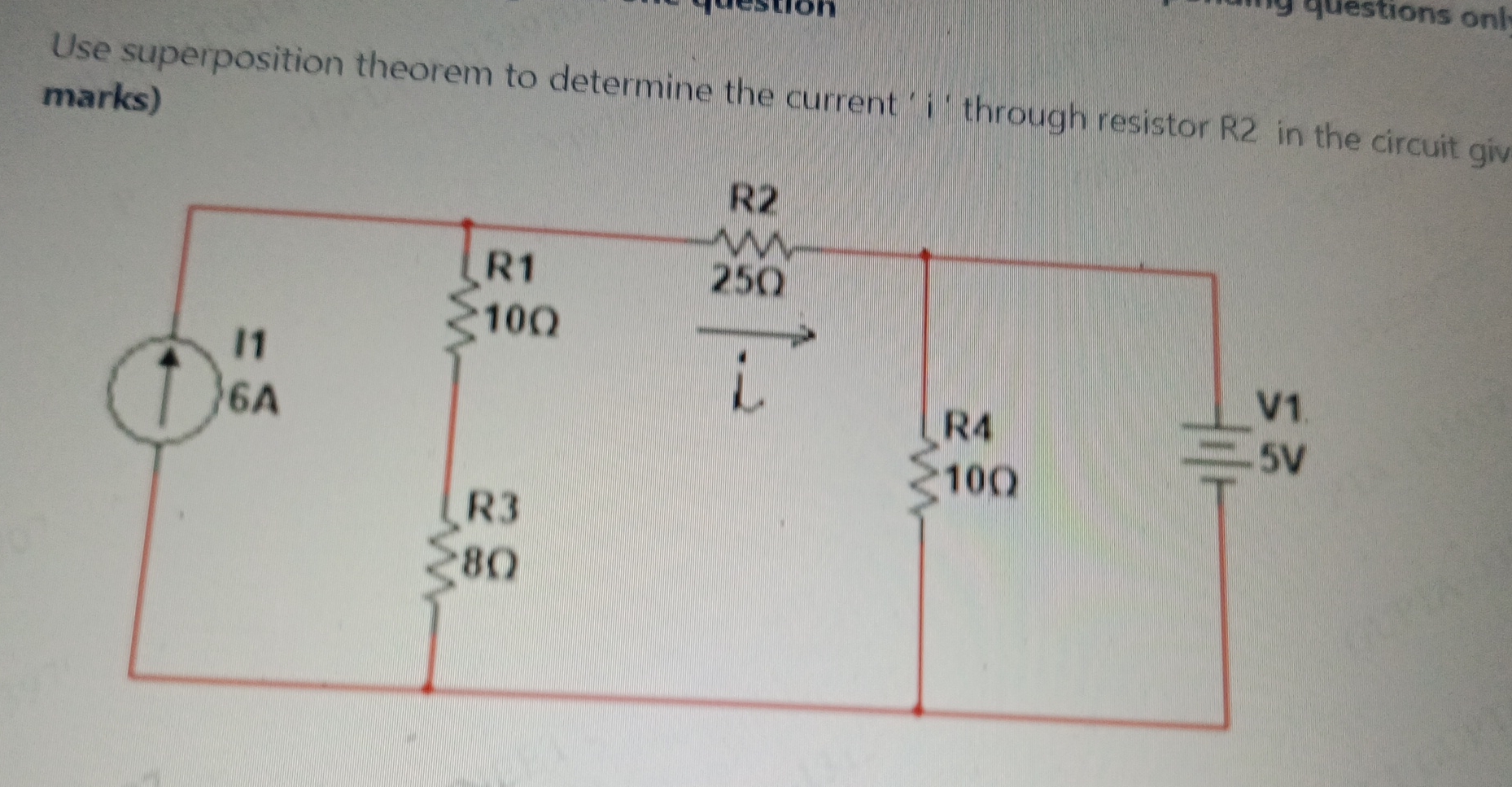 Solved Use superposition theorem to determine the current | Chegg.com