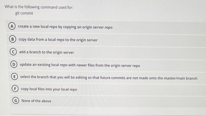 Solved What is the following command used for: git add | Chegg.com