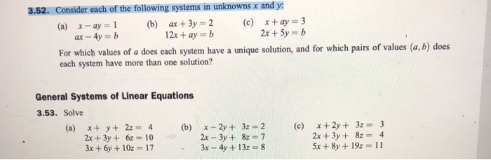 Solved 3.52. Consider each of the following systems in | Chegg.com