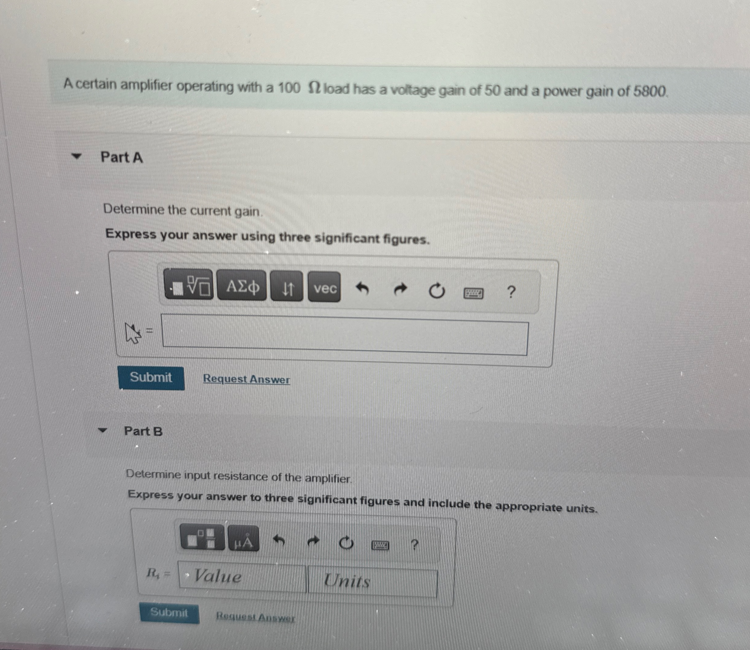 Solved A certain amplifier operating with a 100Ω ﻿load has a | Chegg.com