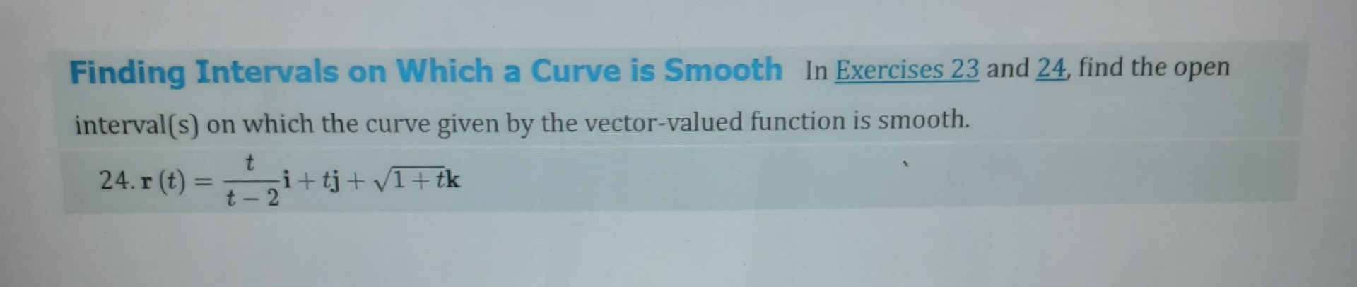 Solved Finding Intervals on Which a Curve is Smooth In | Chegg.com