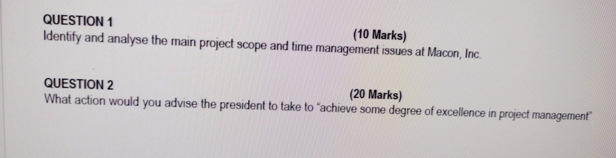 Solved QUESTION 1Identify and analyse the main project scope | Chegg.com
