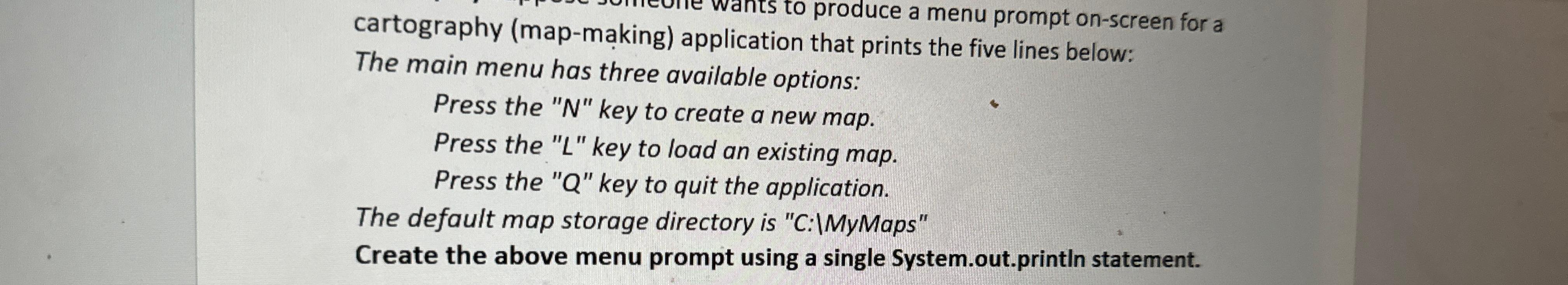 Solved cartography (map-making) ﻿application that prints the | Chegg.com