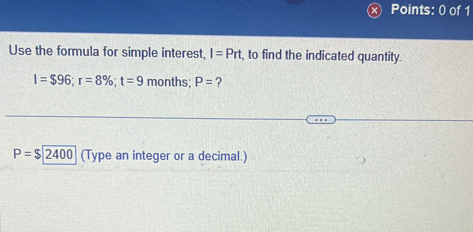 Solved Use the formula for simple interest, I=Prt, ﻿to find | Chegg.com