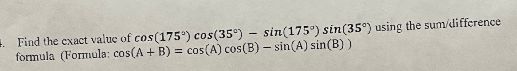 Solved Find the exact value of | Chegg.com