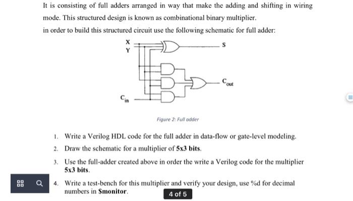 Solved Part 2: Structured design in Verilog HDL (40pts) In | Chegg.com
