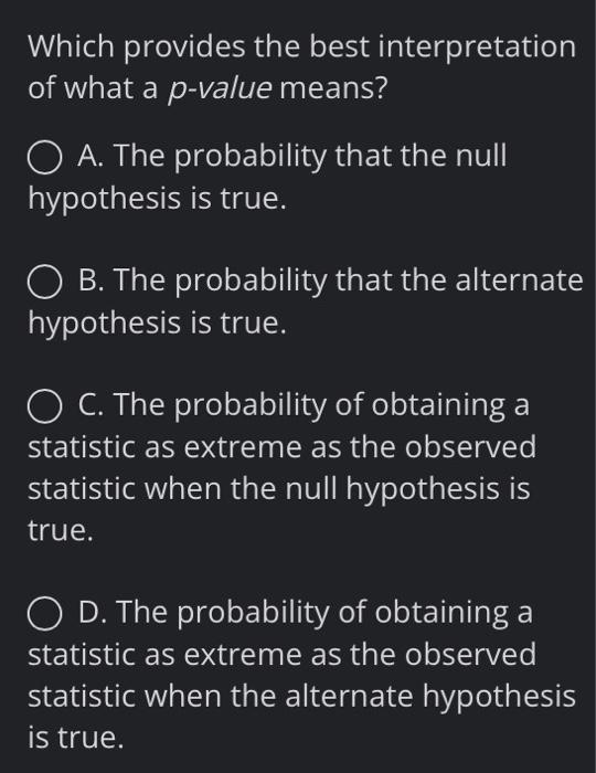 Solved Which provides the best interpretation of what a | Chegg.com