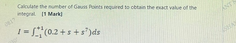 Solved Calculate the number of Gauss Points required to | Chegg.com