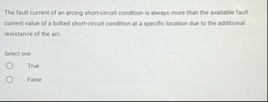 Solved The fault current of an arcing short-circuit | Chegg.com