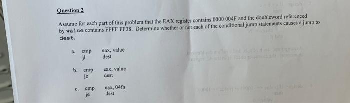 Solved Assume for each part of this problem that the EAX | Chegg.com