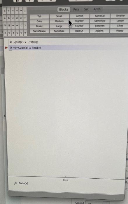 Solved use the premises, And the goal is at the bottom. | Chegg.com